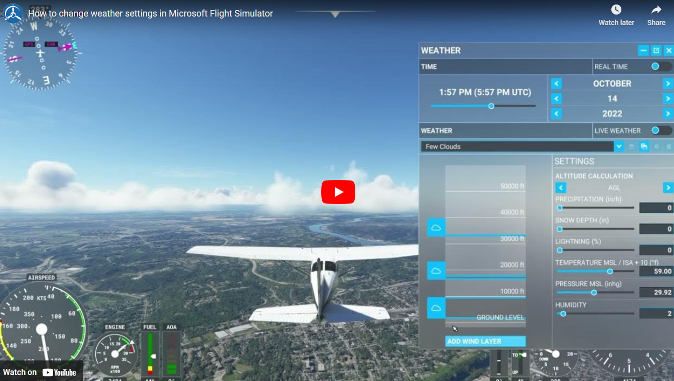 How to change weather settings in Microsoft Flight Simulator : Flight ...